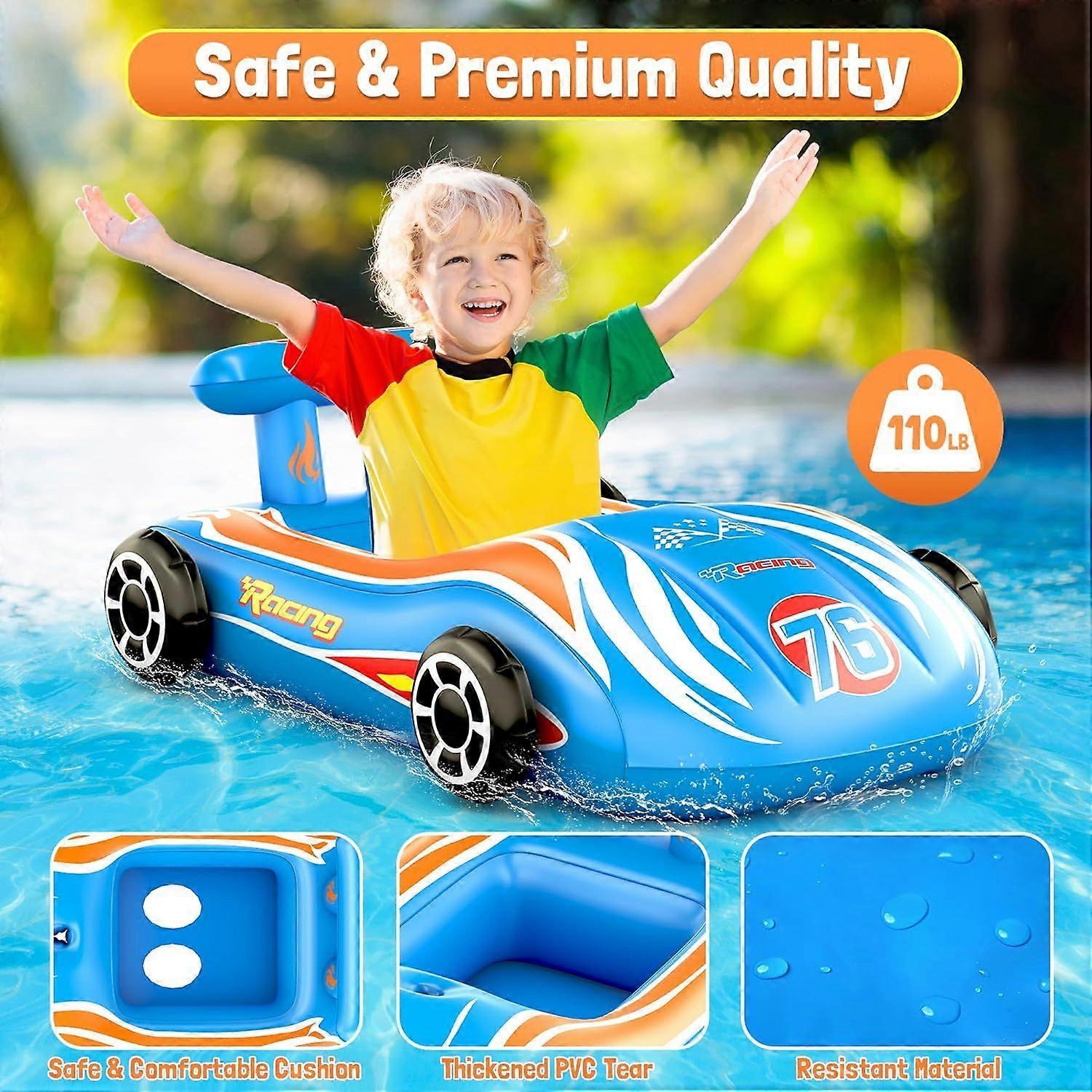 Inflatable Race Car Pool Float with Water Gun - Ride - on Fun for Kids ...