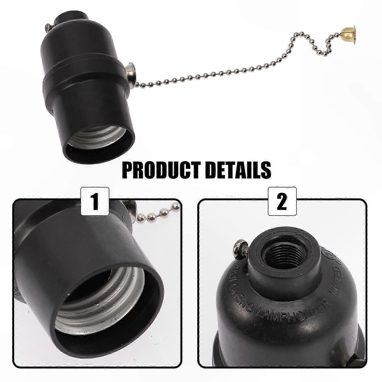 E27 Lamp Base with Pull Chain Socket Holder | Fruugo UK