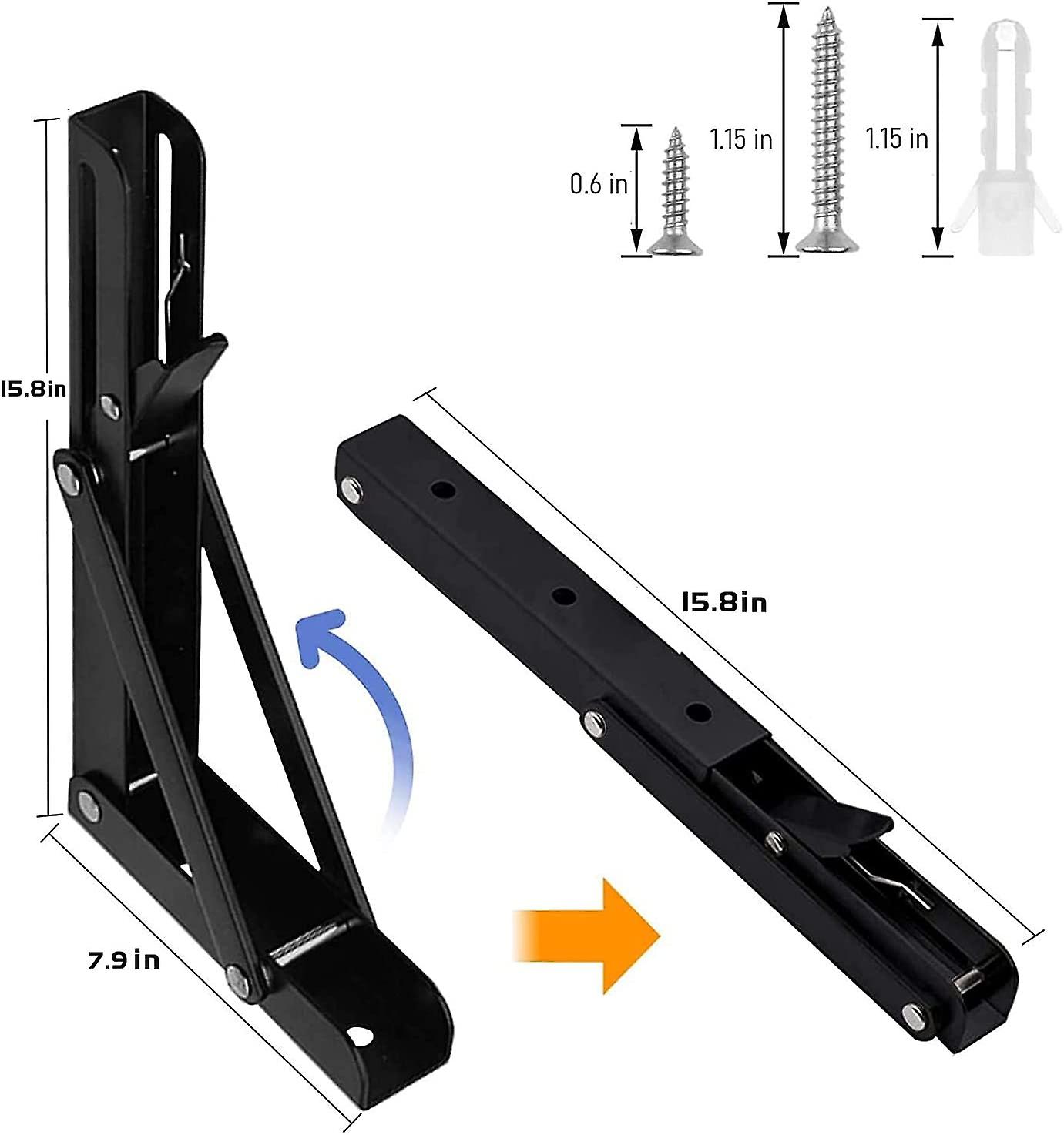 Folding Shelf Brackets - Heavy Duty Stainless Steel Collapsible ...