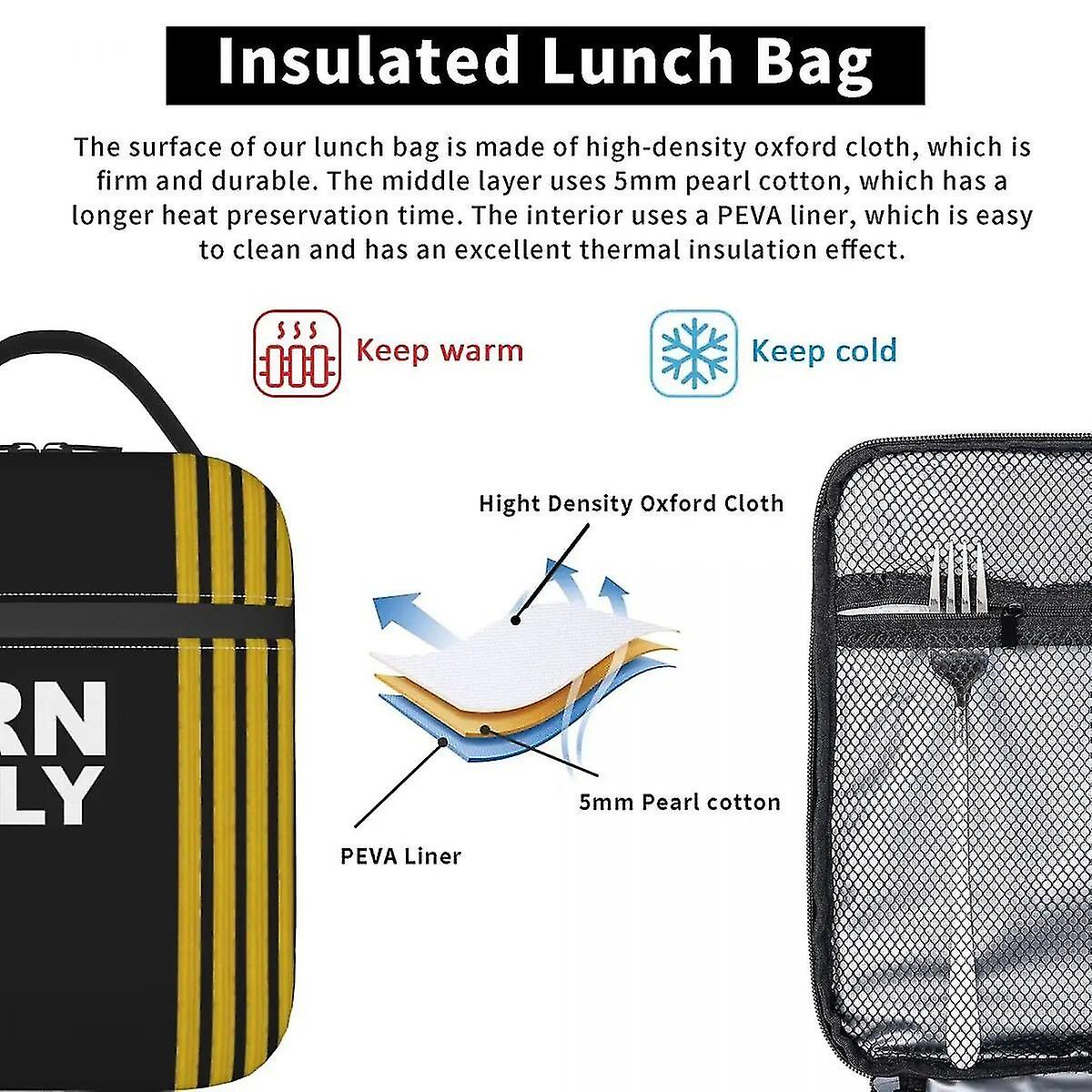 Born To Fly Captain Stripes Flight Pilot Lunch Boxes Multifunction ...