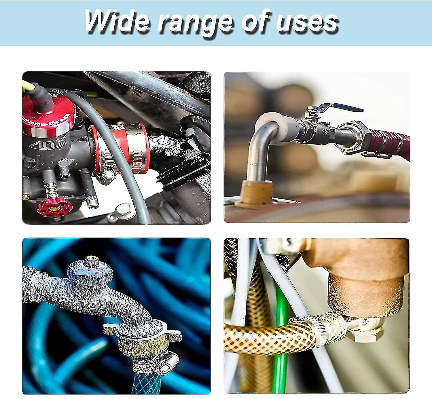 Stainless Steel Adjustable Hose Clamp, 3m Hose Clamp Strap With 5 Clips ...