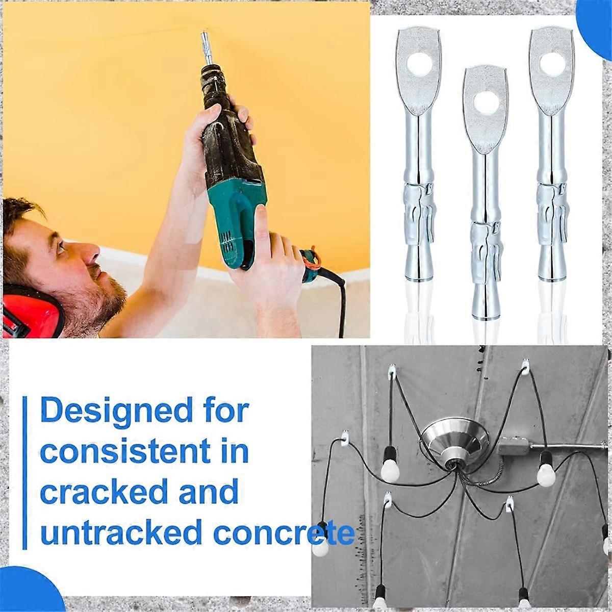 100Pcs Wedge Concrete Anchor 1/4 X 2 Inch Expansion Acoustical Ceiling ...