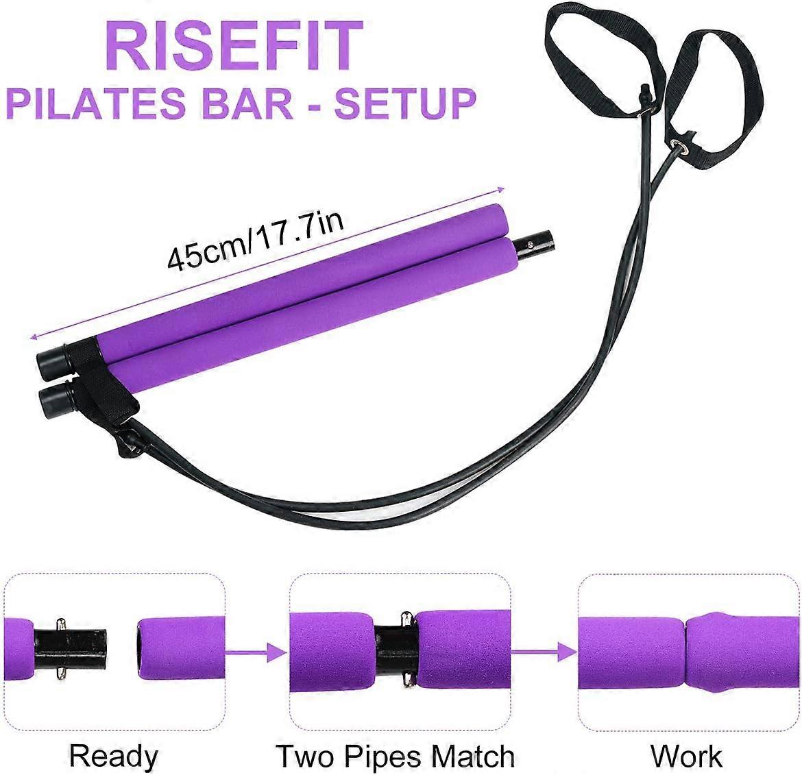 Portable Pilates Bar Kit with Resistance Band, Bodybuilding Yoga ...