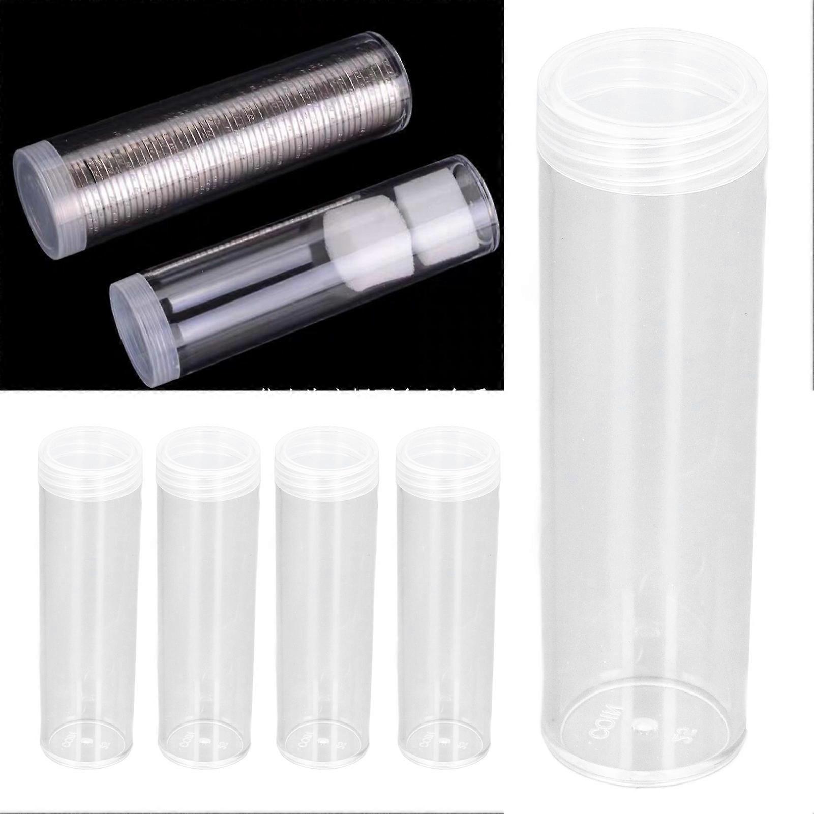 Round Clear Coin Tube Plastic Coin Storage Tubes With Cushion Sponge ...