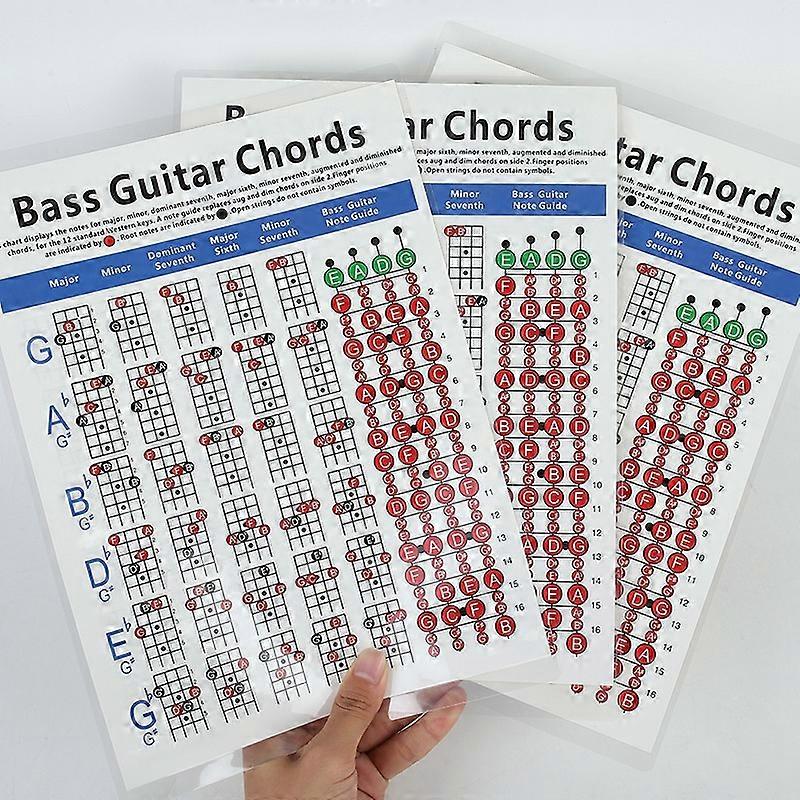 Electric Chord Chart 4 String Guitar Chord Fingering Diagram Exercise ...