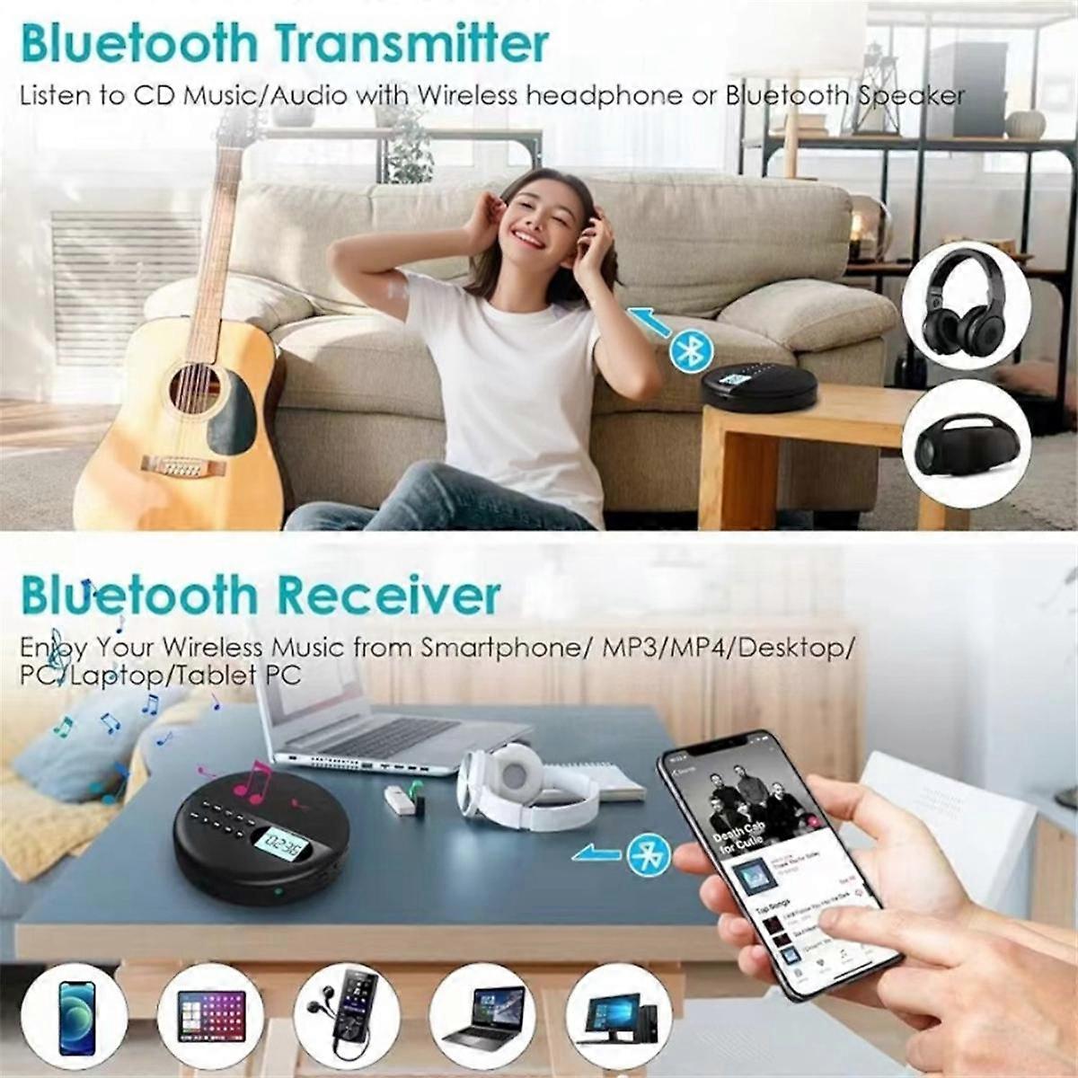 Portable CD Player and MP3 Player with Anti Skip Protection and Dual ...
