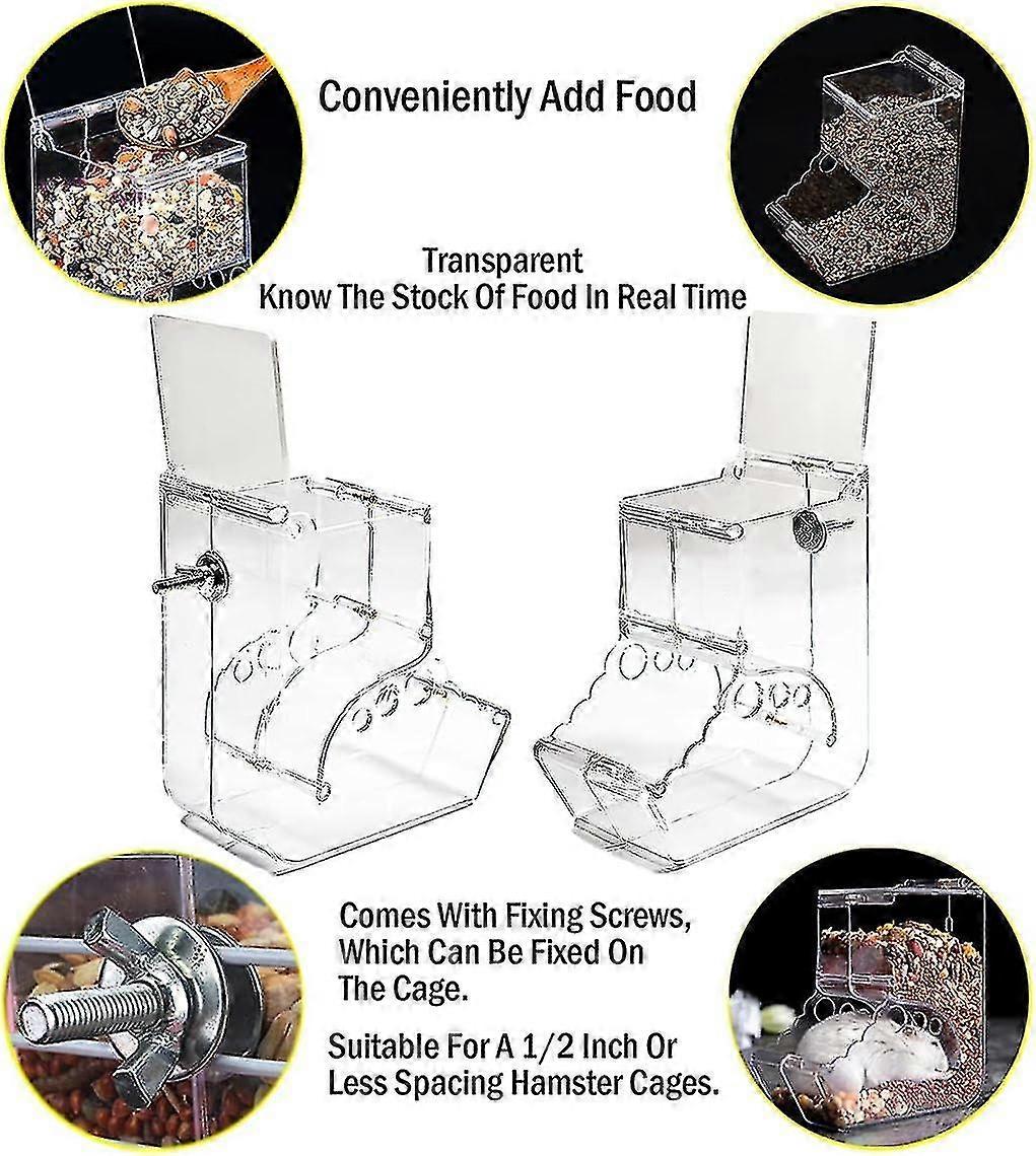 Hamsters Feeder Small Animals Automatic Dispenser Gravity Auto ...