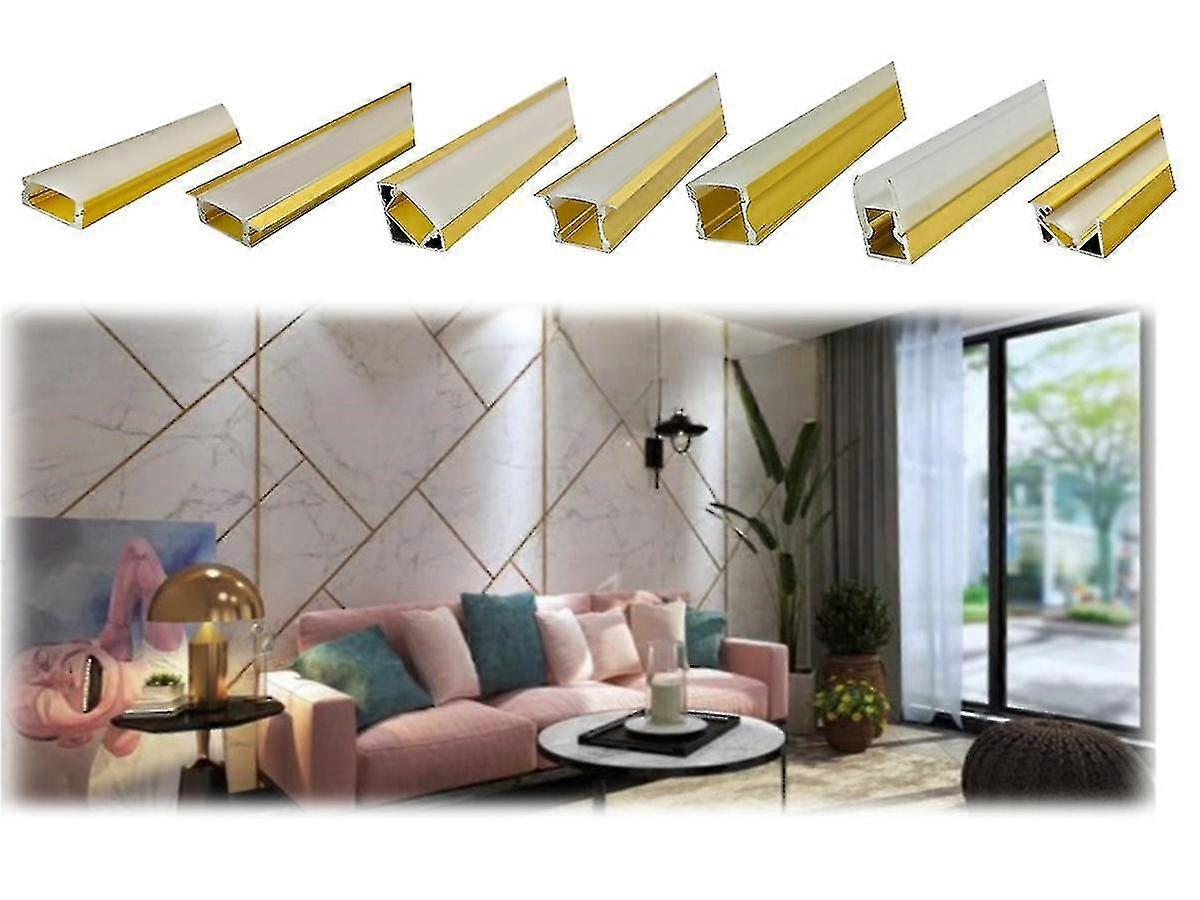 Gold Led Strip Light Aluminium U Channel / Profile Track Rail Casing ...