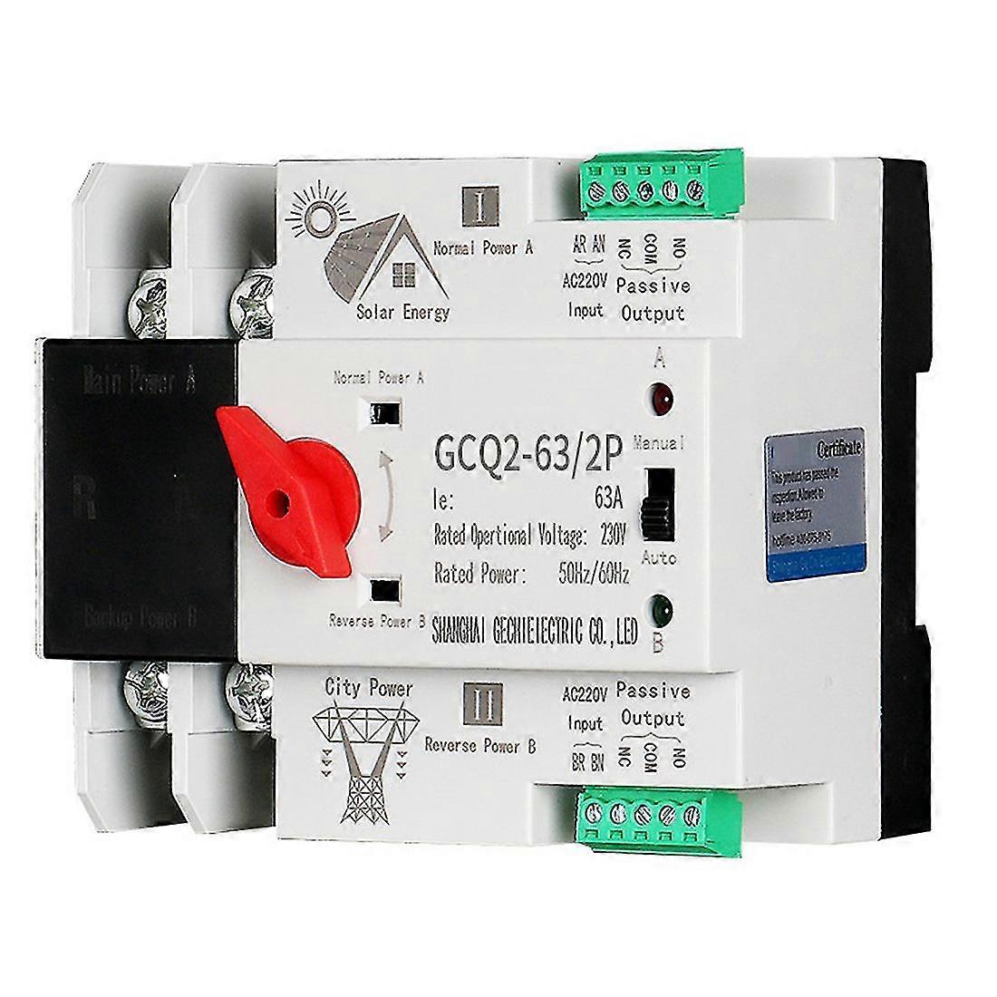 Photovoltaic Solar Power Automatic Transfer Switch Din Rail 2p 63a ...