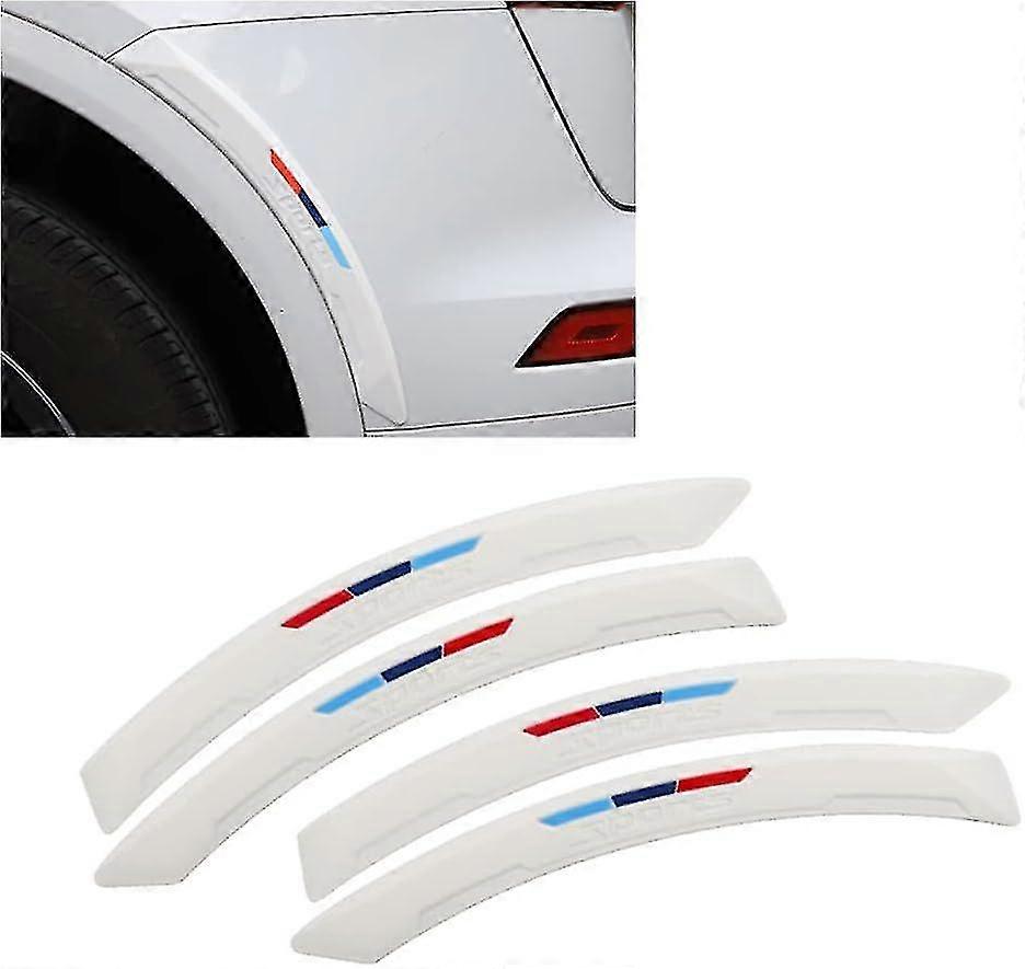 Set of 4 - White - Car Wheel Arch Flare - Universal Sticker - Anti ...