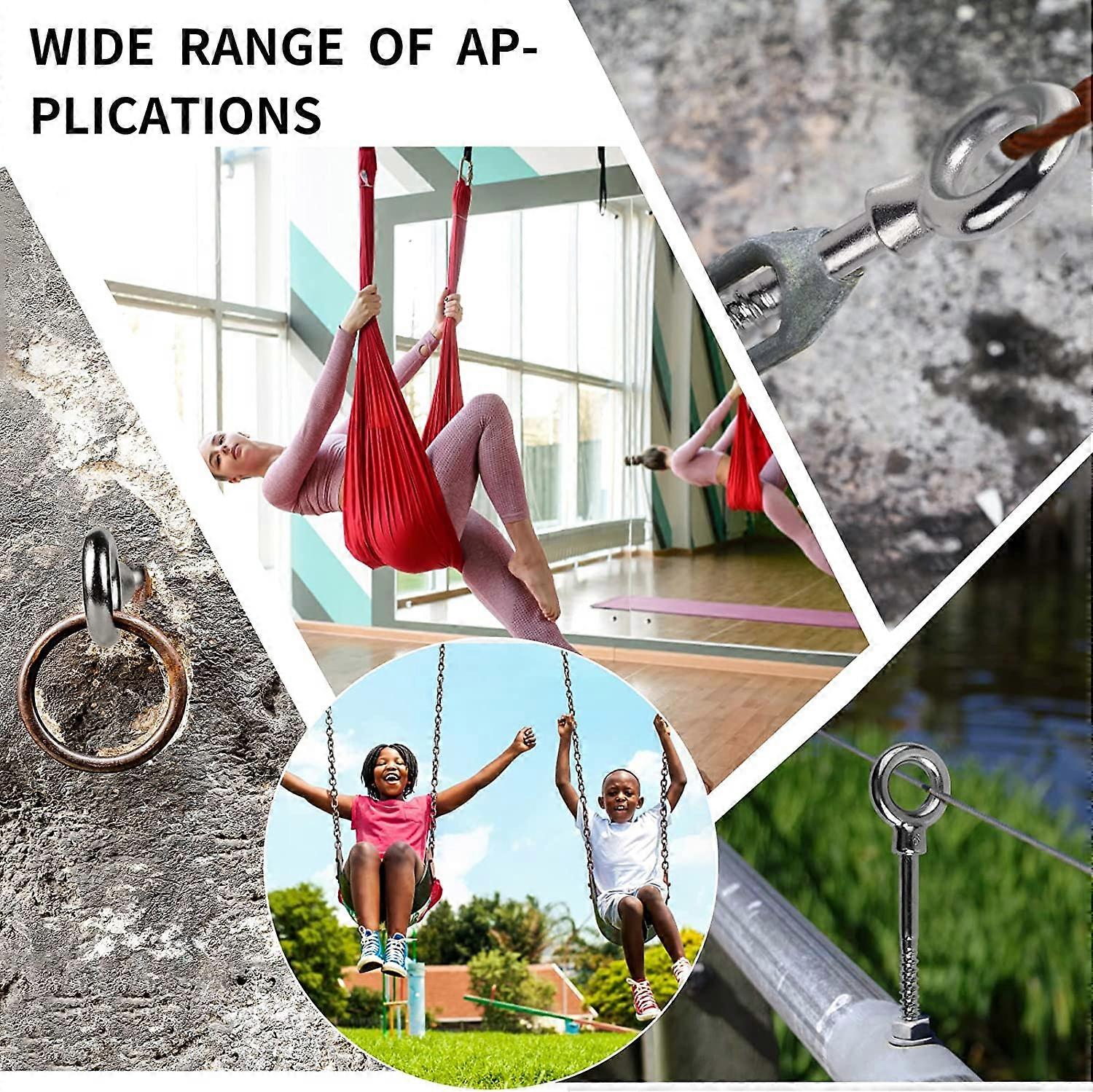 12 x Eye Bolt with Wood Thread, M6 x 60mm Bolt Ring Eye Bolt Eye Nut ...