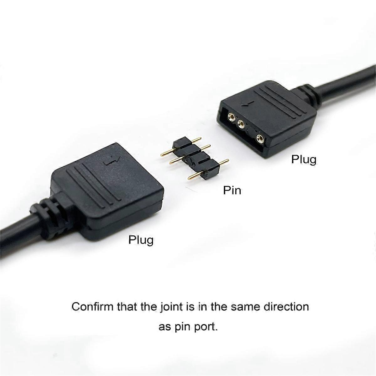 2Pcs ARGB Splitter Cable, 1-to-4 Female to Female 5V 3 Pin Addressable ...