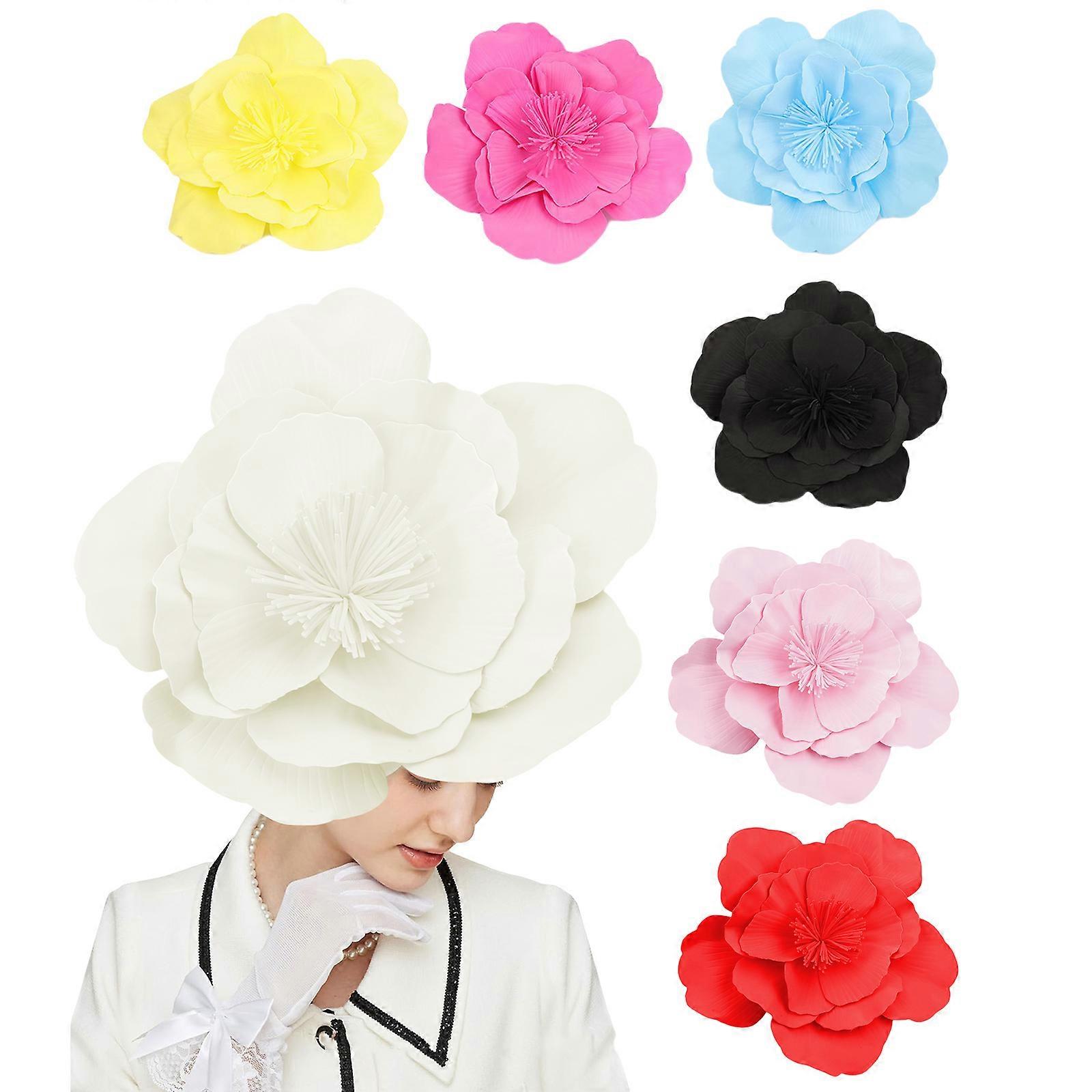 Large Flower Fascinators Women Hair Accesories Hat Wedding Prom Rose ...