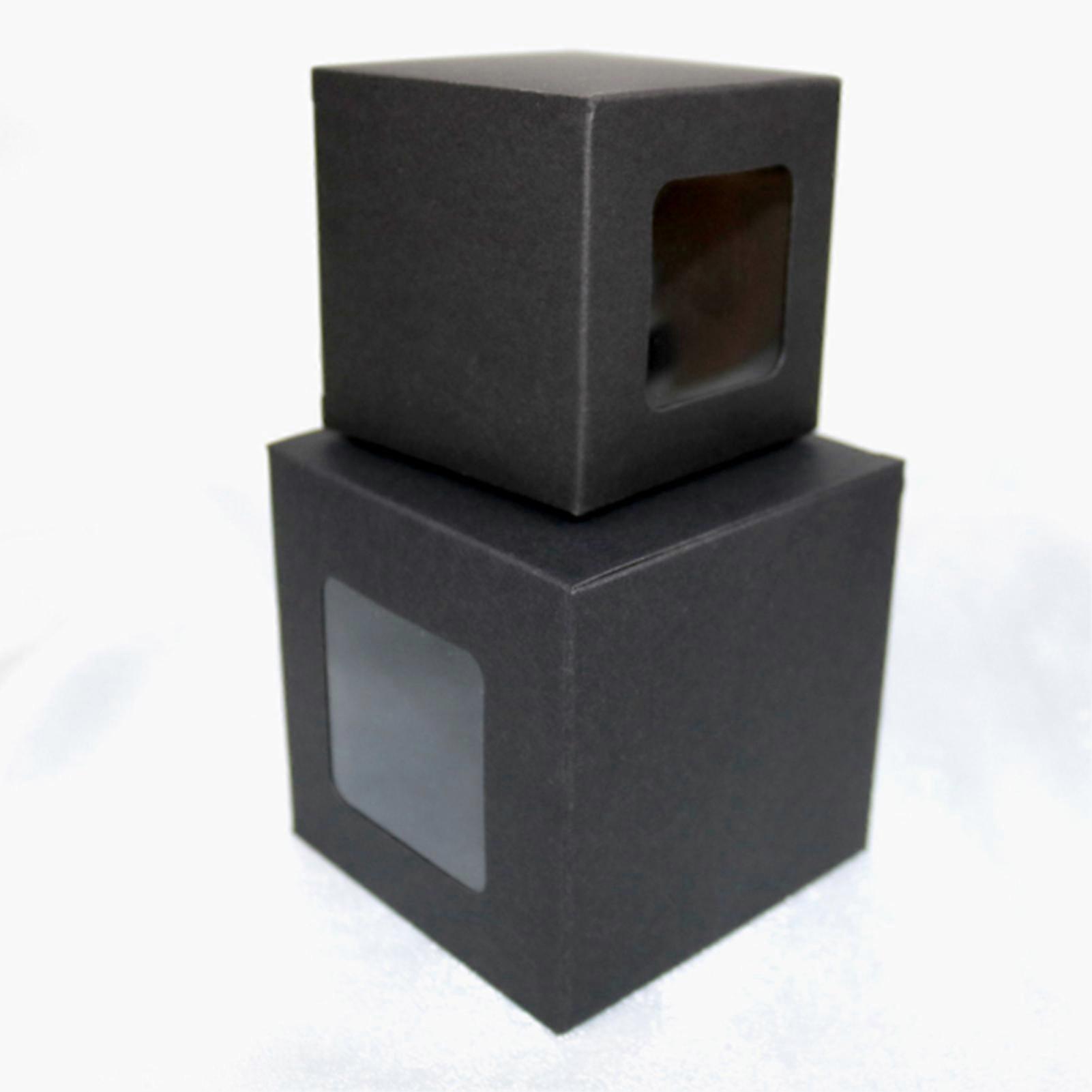 10Pcs Eco-friendly Paper Gift Box with Window, 10cm, Black | Fruugo UK