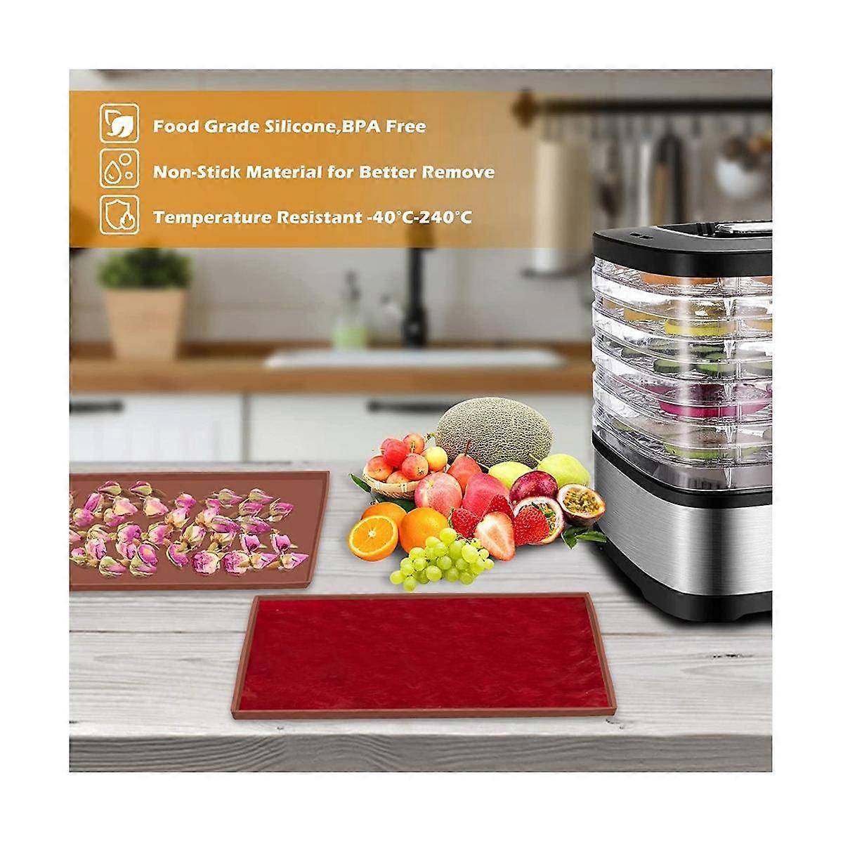 Silicone Dehydrator Sheets with Edge, Fruit Leather Trays for Liquid ...