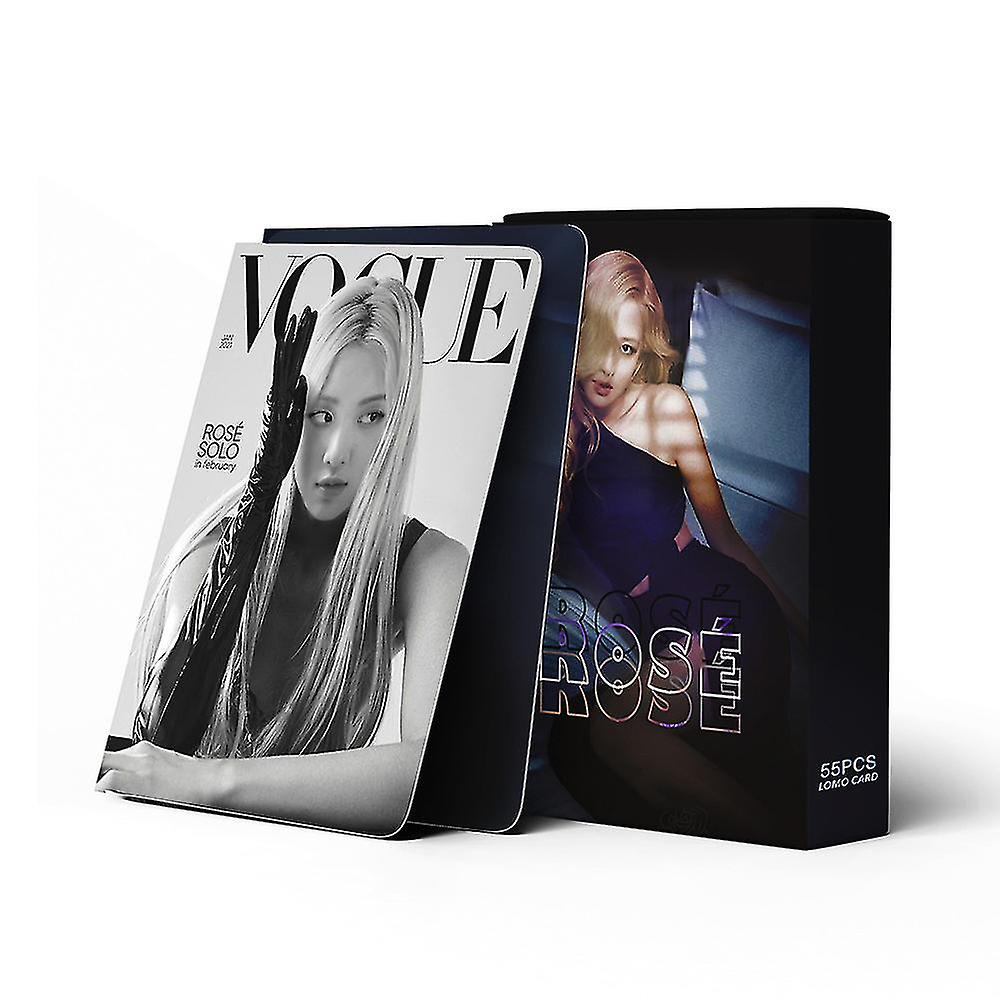 54pcs/set Kpop Rose Lisa Solo Bp New Album Self Made Paper Lomo Cards ...