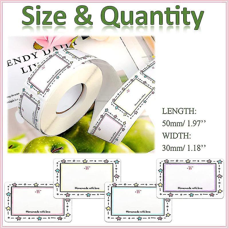 500pcs 5x3cm Food Labels Self-adhesive Jam Jar Labels Container Labels ...
