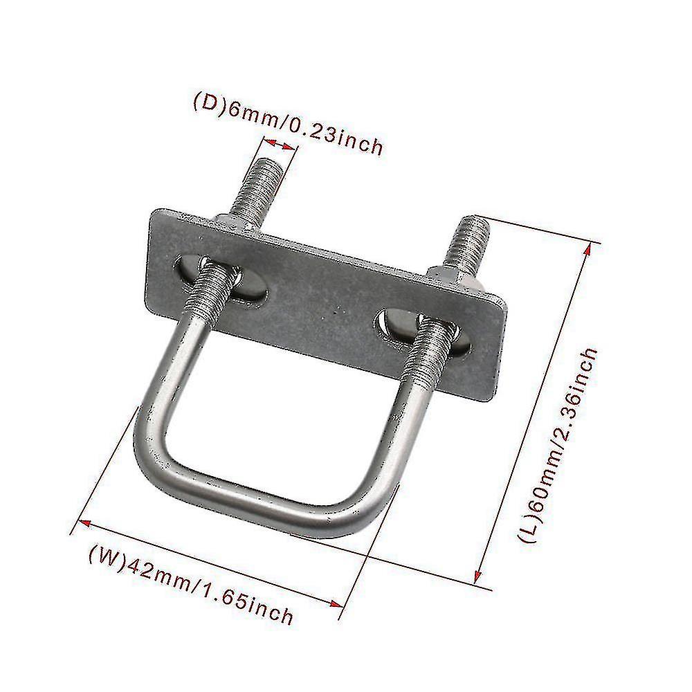Stainless Steel Square U Bolt Brackets Boat Trailer Nuts W/ Plate ...