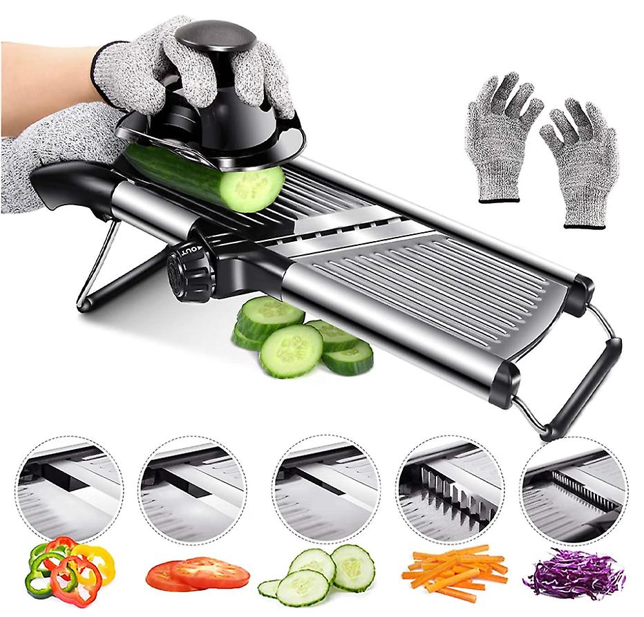 Professional Stainless Steel Kitchen Mandoline, Adjustable Multif ...