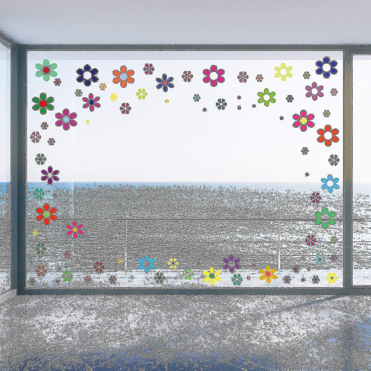 96 Pieces Car Flowers Stickers 60's Hippie Theme Party Stickers ...