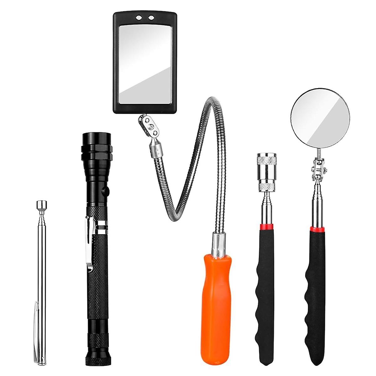 Telescoping Magnetic Pickup Tool Set,Magnet Flashlight with Mechanic ...