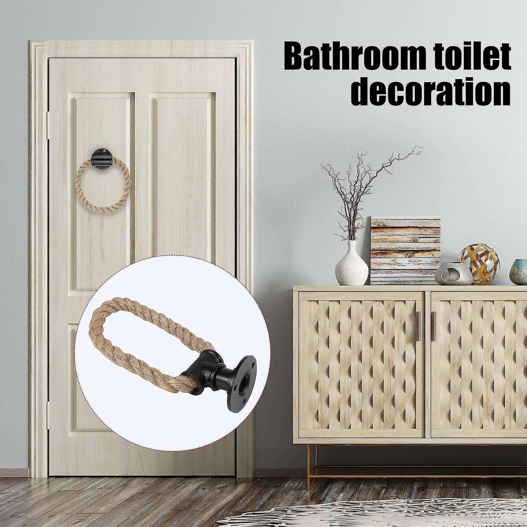 Vintage Towel Rack Ring Industrial Style Wall Mount Towel Holder Iron ...