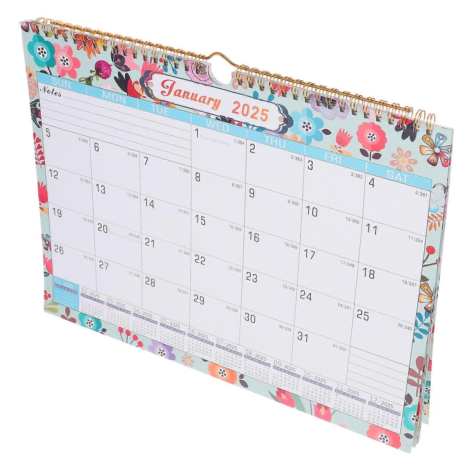 Wall Calendar English Calendar Wall 2024-2025 Calendar Novelty Hanging ...
