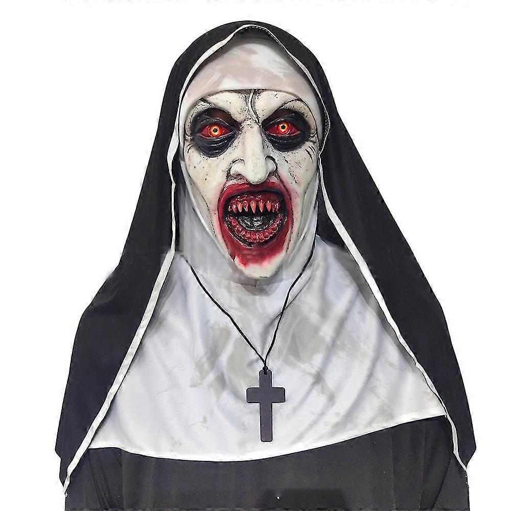 The Nun Valak Cosplay Mask Horror Latex Mask Creepy Full Head Mask ...