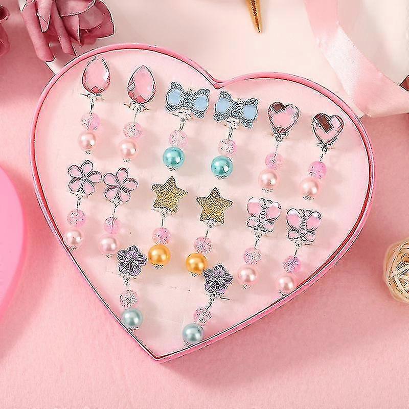 Children's Ear Clips Without Ear Holes Fake Earrings Box Set Imitation ...