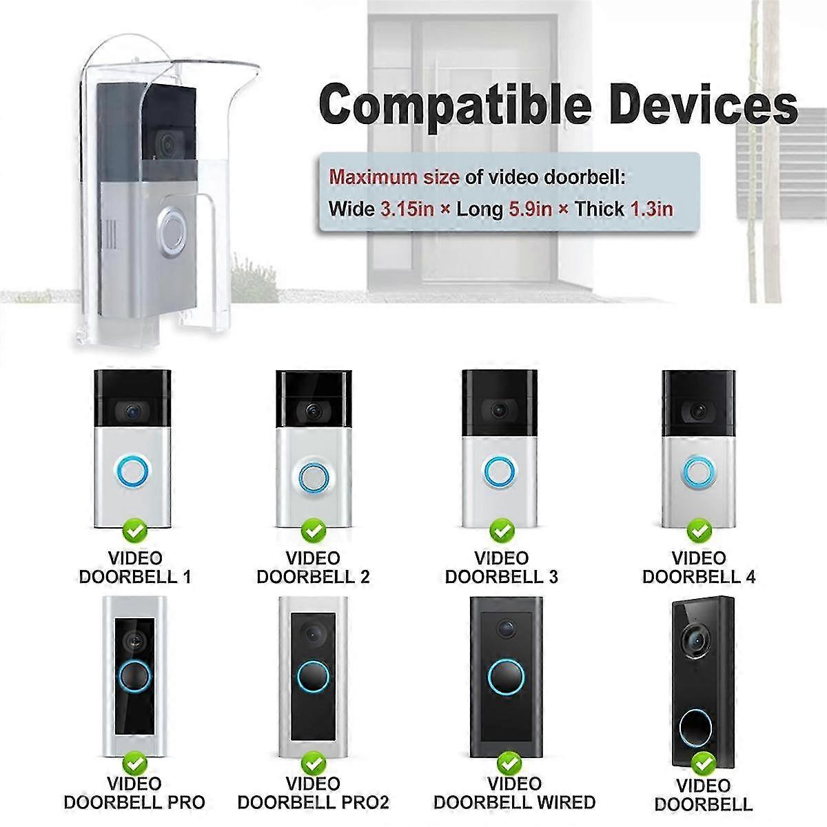 Transparent Plastic Doorbell Rain Cover Suitable For Ring Models ...