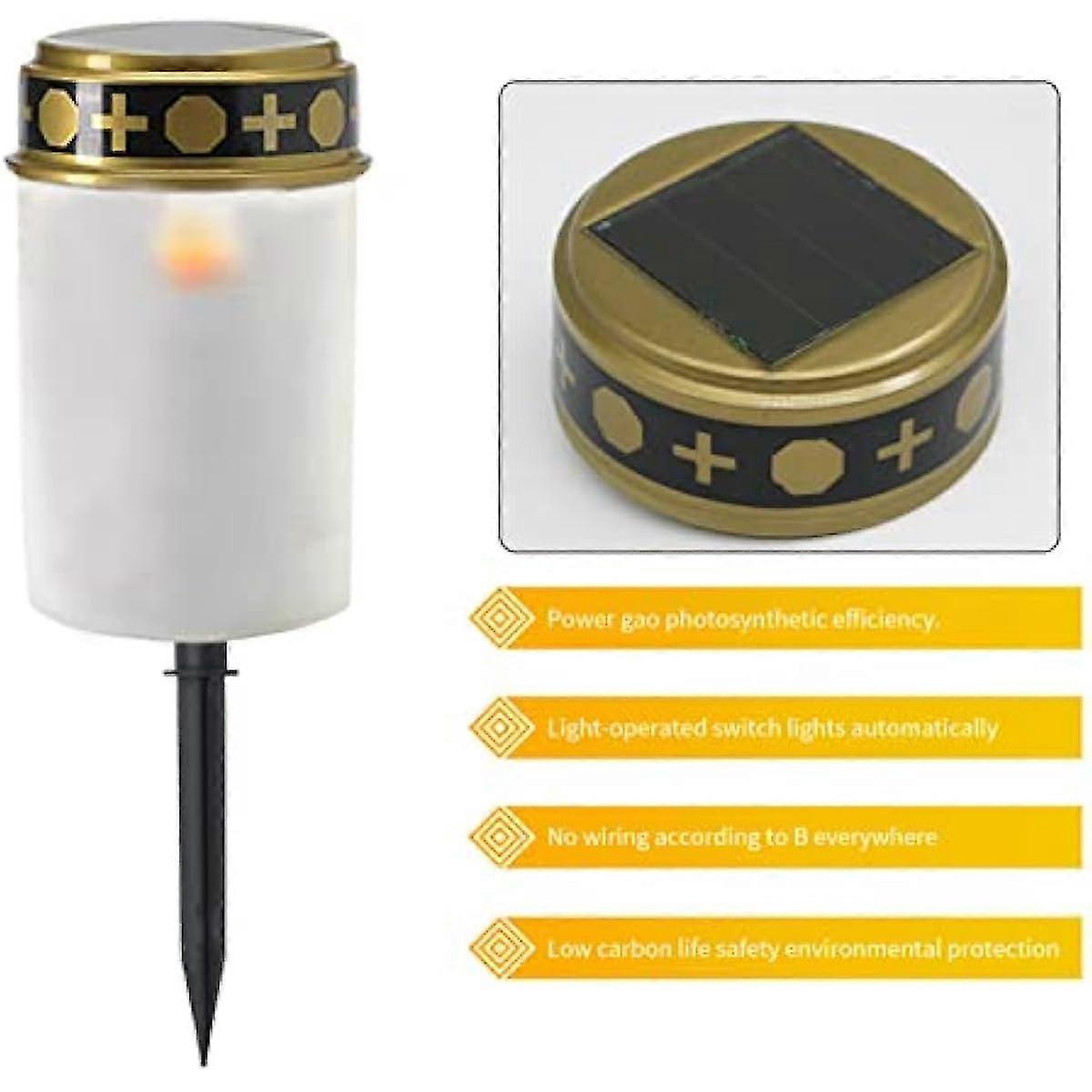 Led Grave Light Solar Lamp White With Solar Cell And Intelligent ...