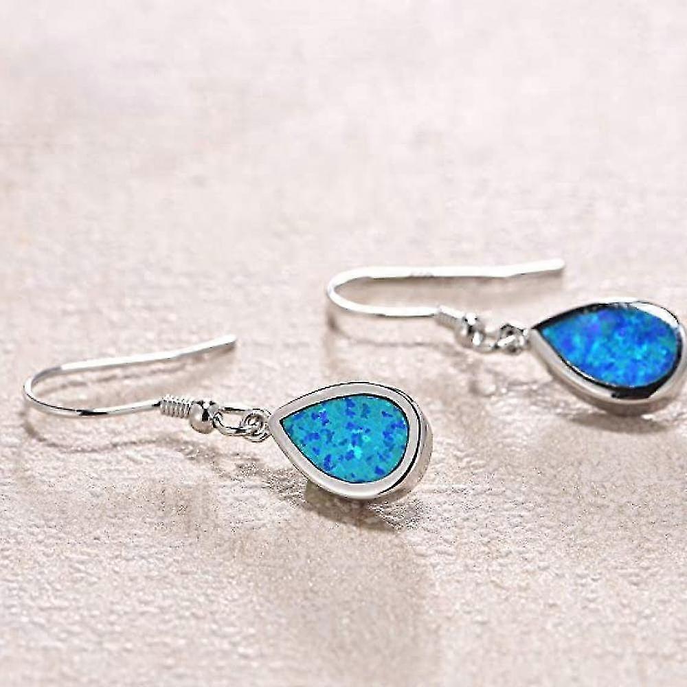 Birthstone Earrings Fancime Sterling Silver Opal Dangle Earrings ...