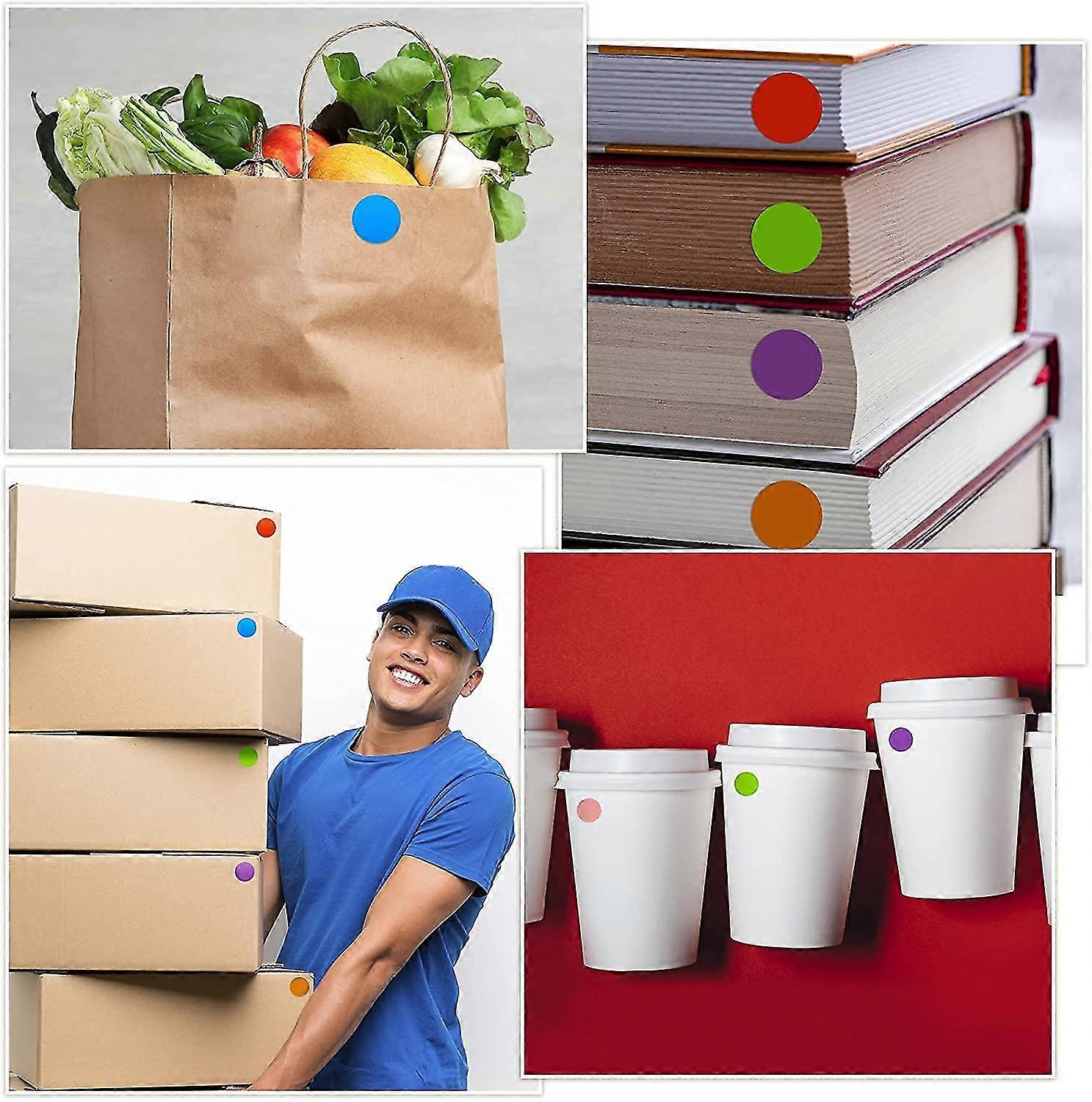 3000 Pieces Removable Color Code Dot Round Sticker Rolls Adhesive ...