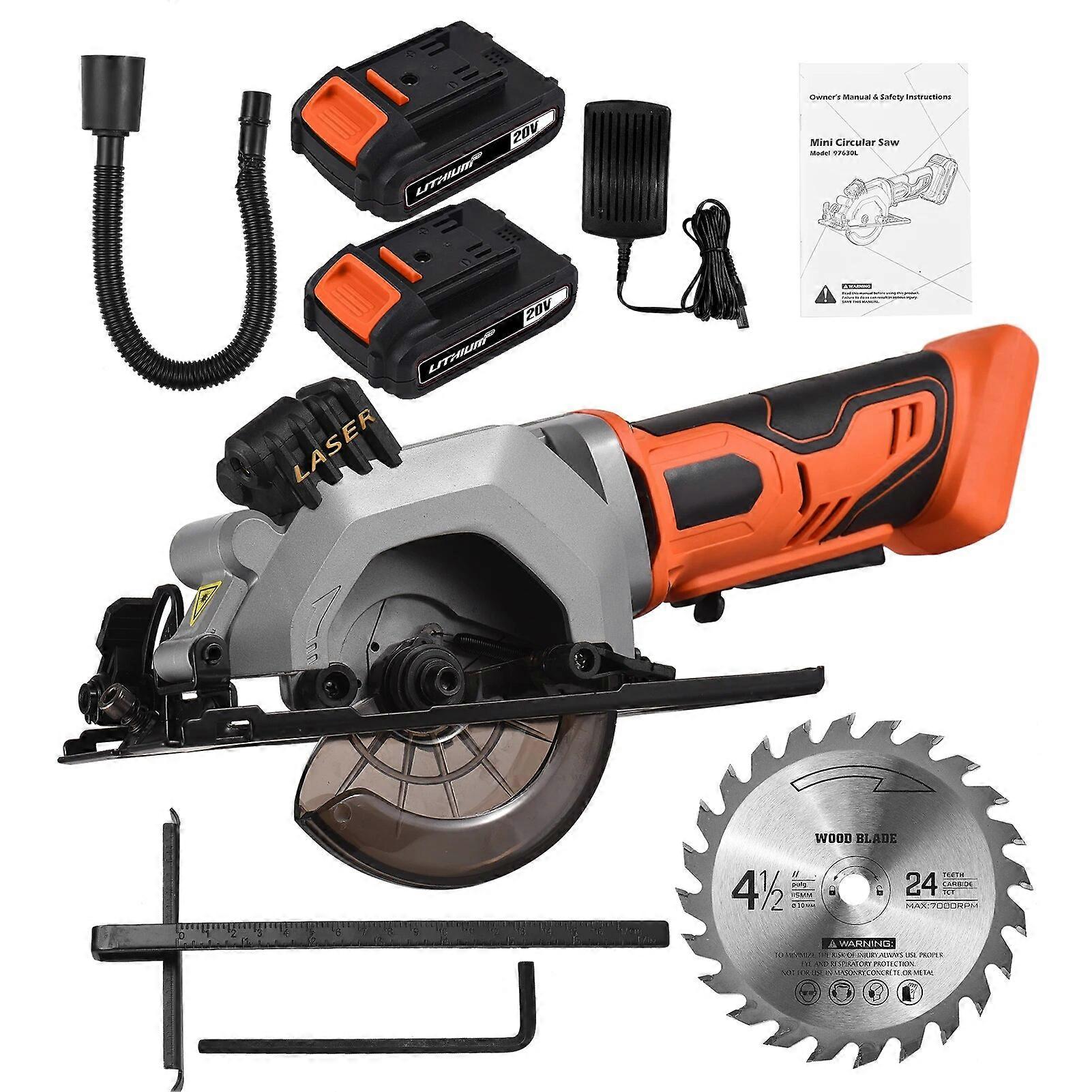 Geevorks Professional Cordless Mini Circular Saw 20V 3400RPM Circular ...