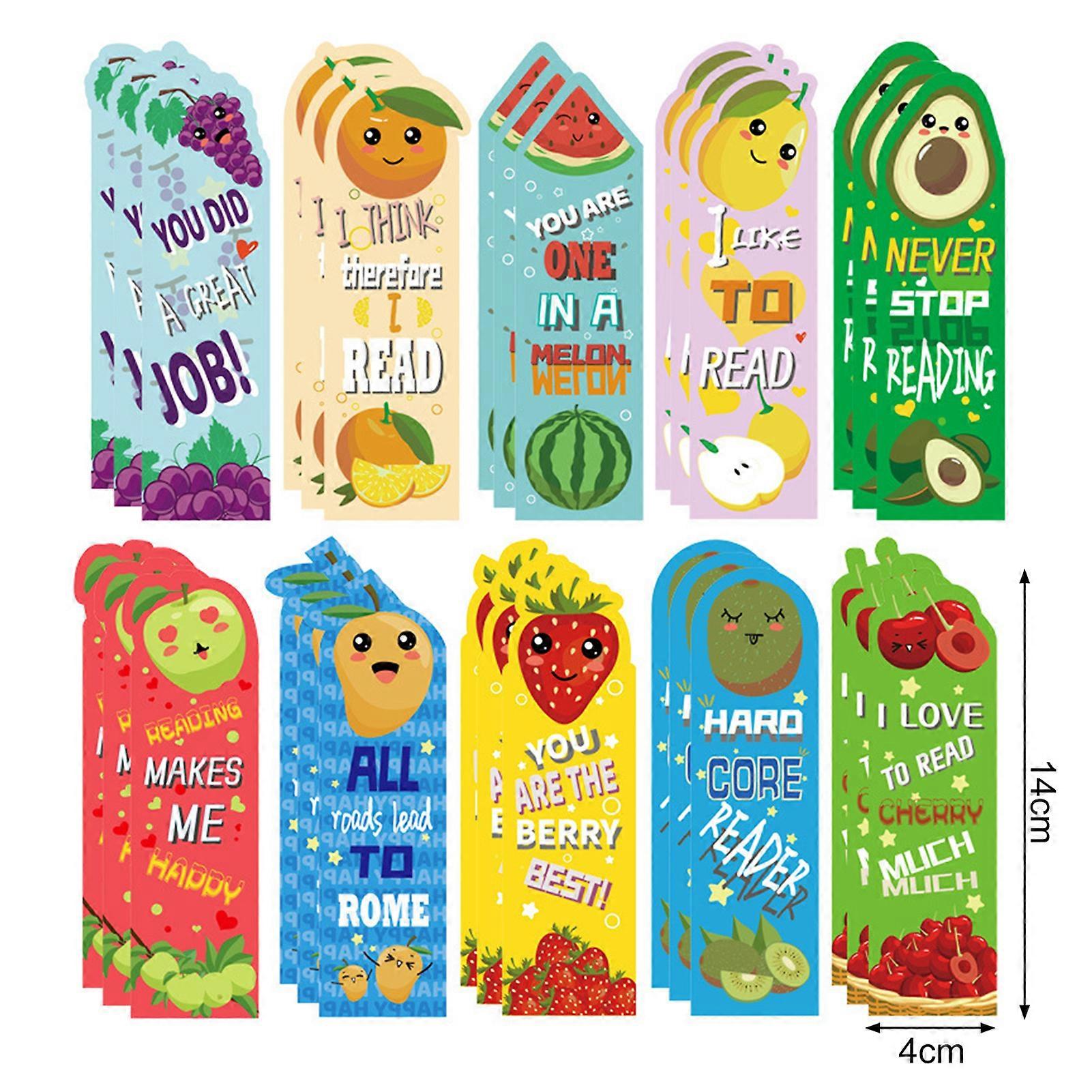 30/36PCS Fragrant Scented Bookmarks Assorted Fruit Food Theme Designs ...