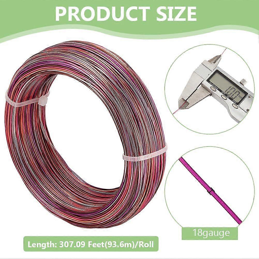 18 Gauge 307 Feet Multicolor Jewelry Craft Wire Gradient Color Aluminum ...