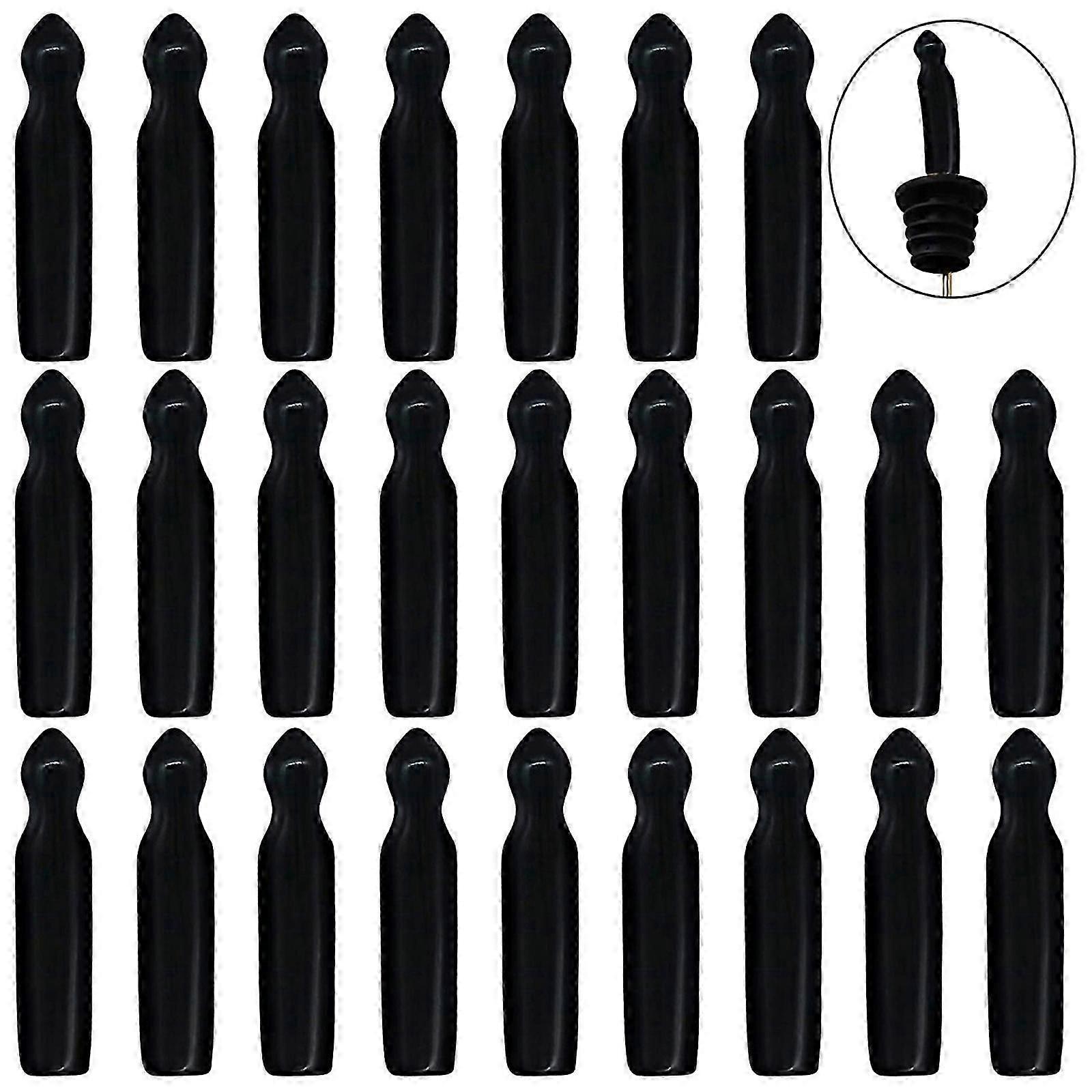 50 PCS Black Pour Spout Covers Pourer Dust Caps Liquor Pourer Cover PVC ...