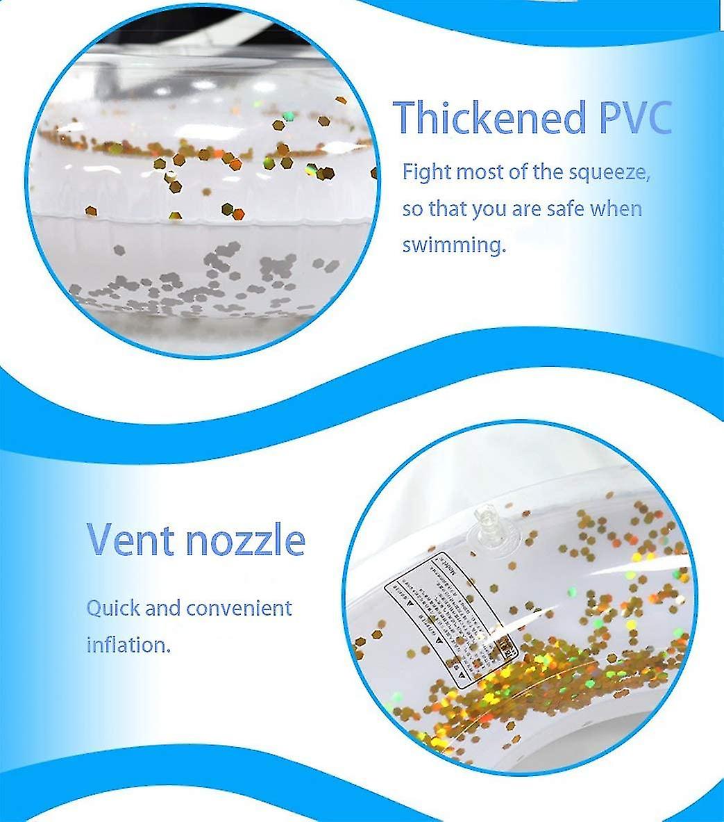 Simring, Uppblåsbar Pool Float , Clear Float Tubes, Glitter Simning ...