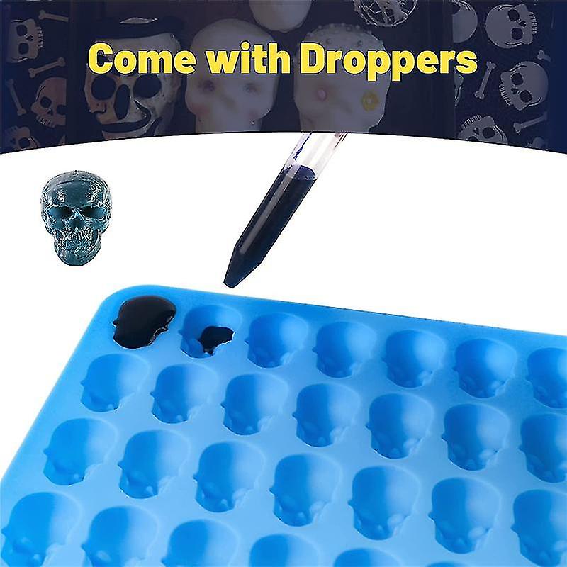 2pcs Gummy Skull Candy Molds Silicone,chocolate Gummy Molds With 1 ...