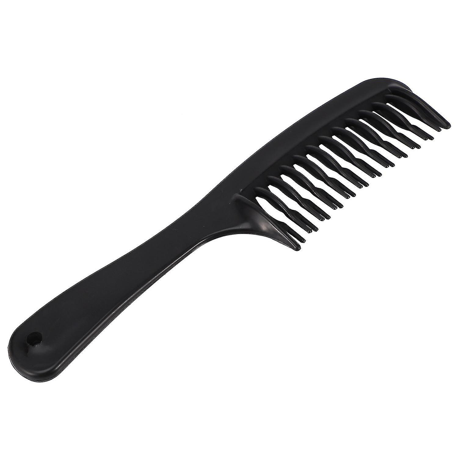 Black Double Row Tooth Detangler Hair Comb Shampoo Comb With Handle For ...