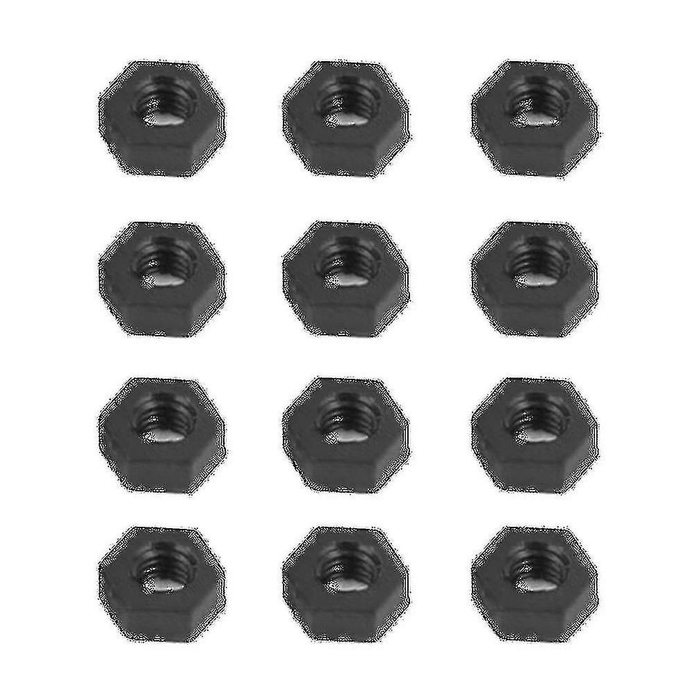 100 Pcs M3 Thread Insert Lock Fixing Screw Nylon Nuts Hexagonal Black ...