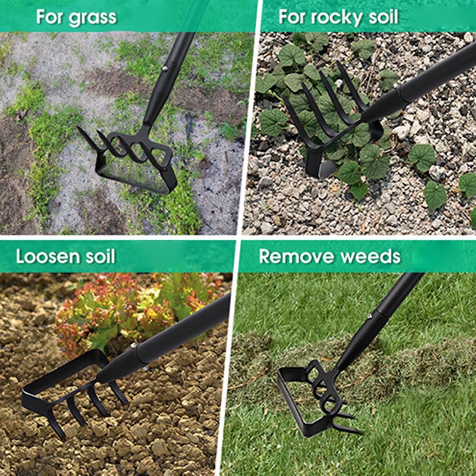 Long Handle Garden Hoe Rake Multipurpose Weeding Tool Rake Hoe For ...