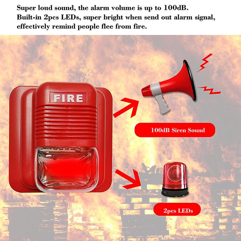 Fire Alarm Warning Strobe Siren Horn Sound & Strobe Alert Security System | Fruugo UK