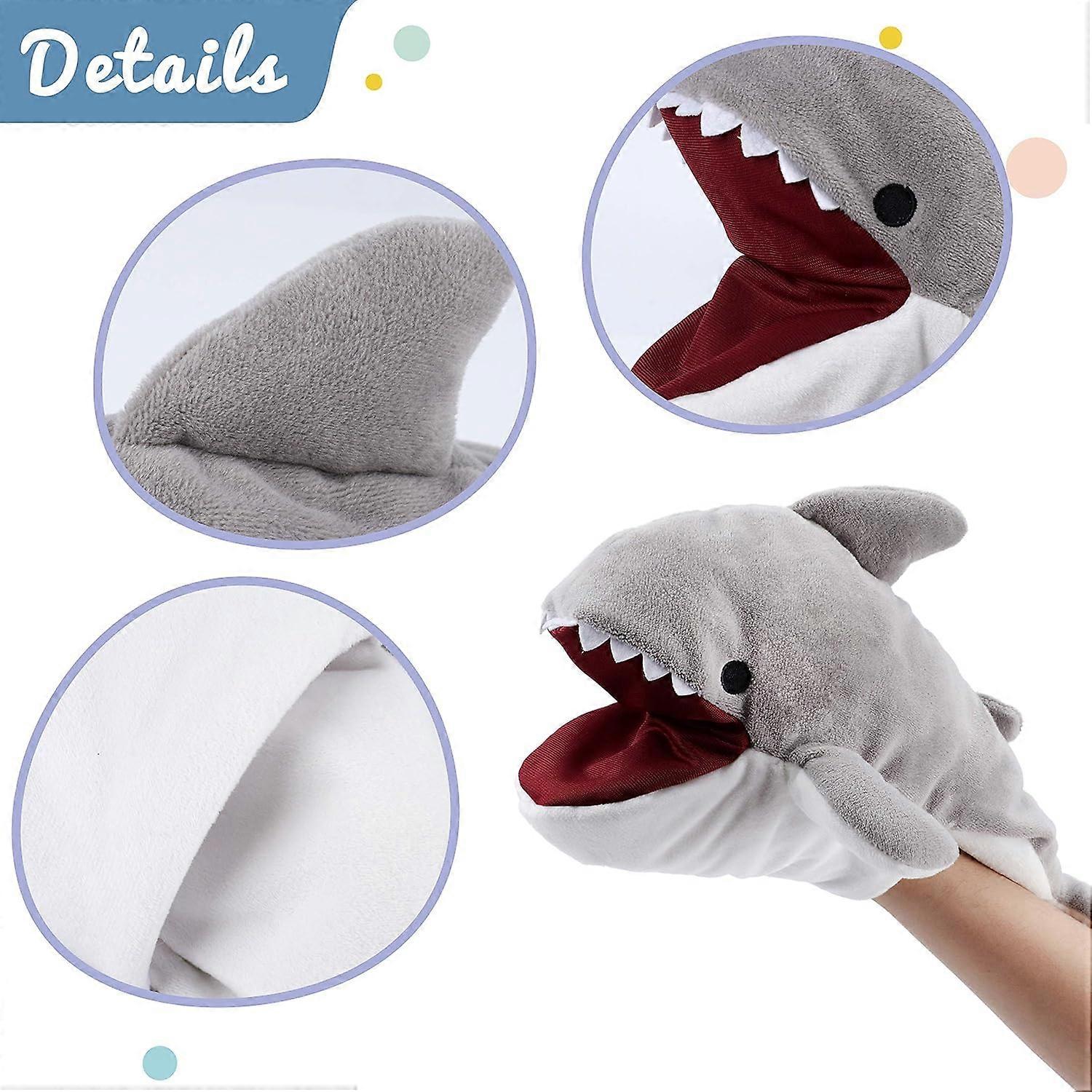 Plush Shark Puppet, Open Movable Mouth, Interactive Toy for Imagining ...