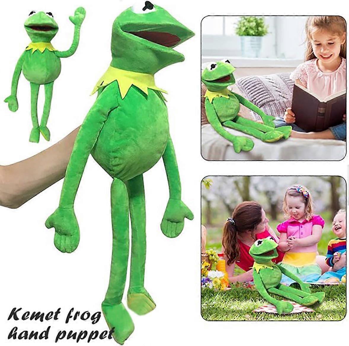 Kermit the Frog Puppet,60cm Family Frog Hand Puppet Anime Frog Show ...
