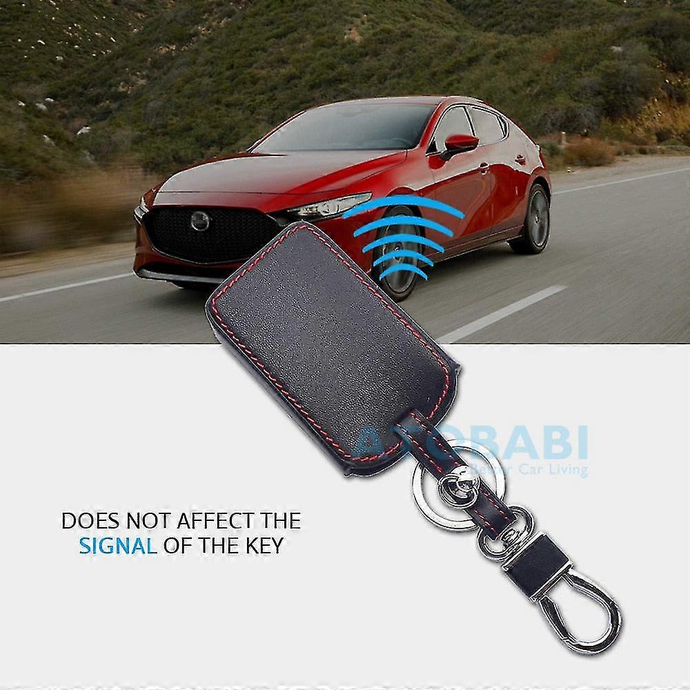 Leather car key cover for mazda 3 sedan hatchback 2019 cx-30 cx-5 cx-9 ...