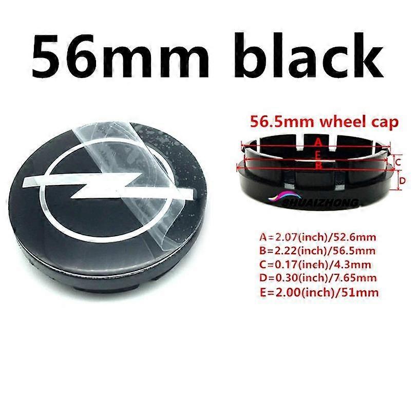 4pcs Opel 56mm 59mm 60mm 64mm 68mm Car Wheel Center Hub Caps Black ...