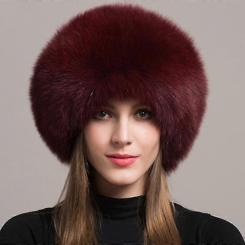 Fox Fur Hat Women's Hat Thick Fur Hat Warm Hat Female Fashion Ladies ...