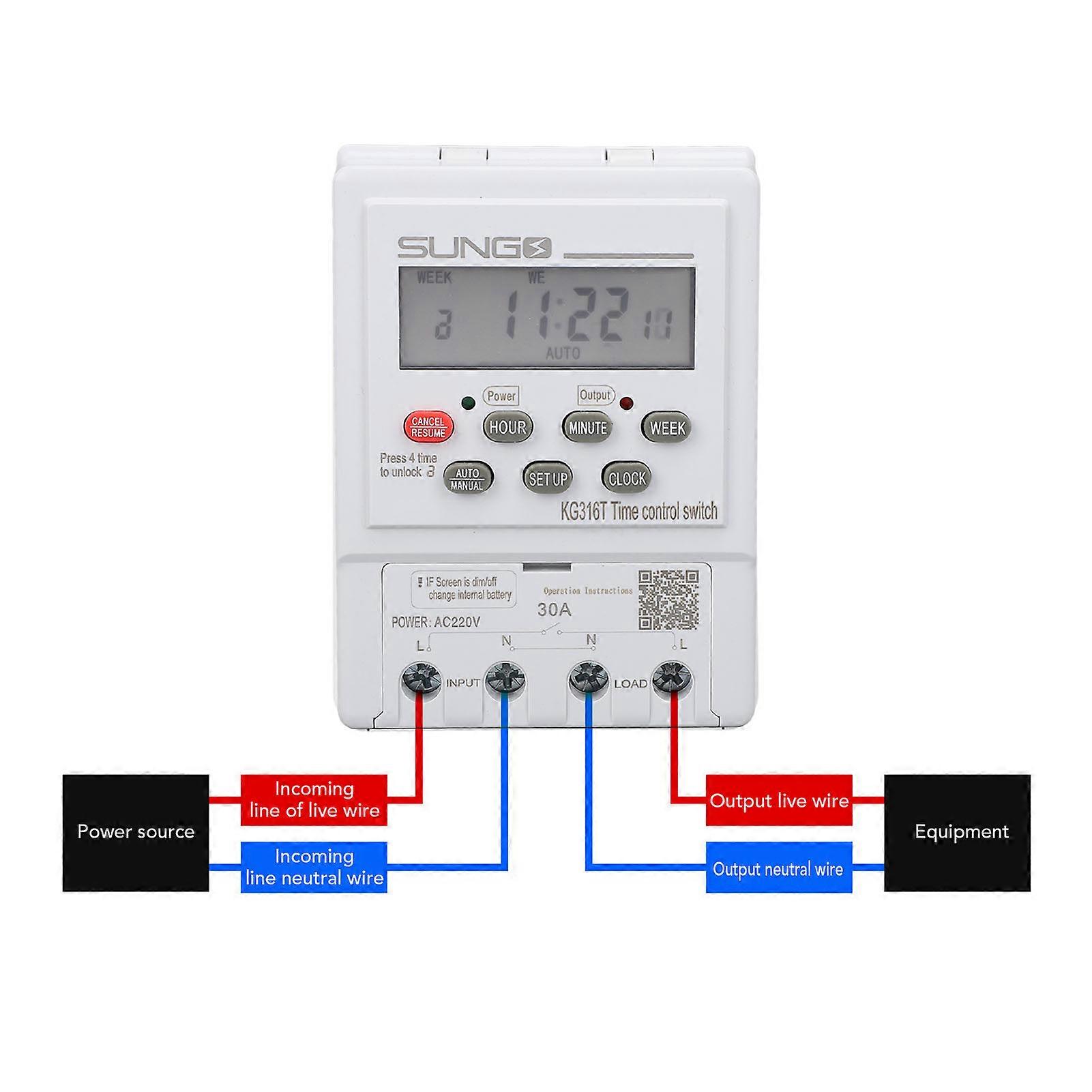 Time Control Switch Microcomputer 7 Day Programmable Automatic Digital ...