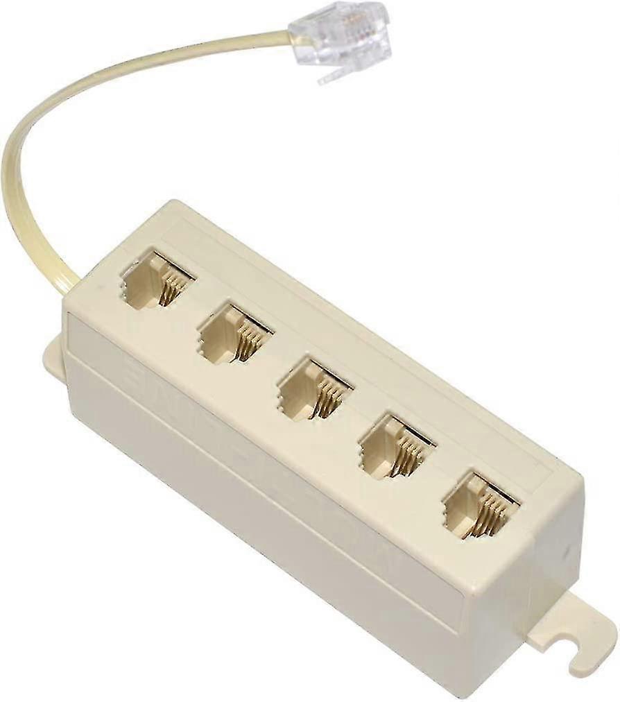 5 Way Outlet 6p4c Rj11 Telephone Phone Modular Jack Line Splitter ...